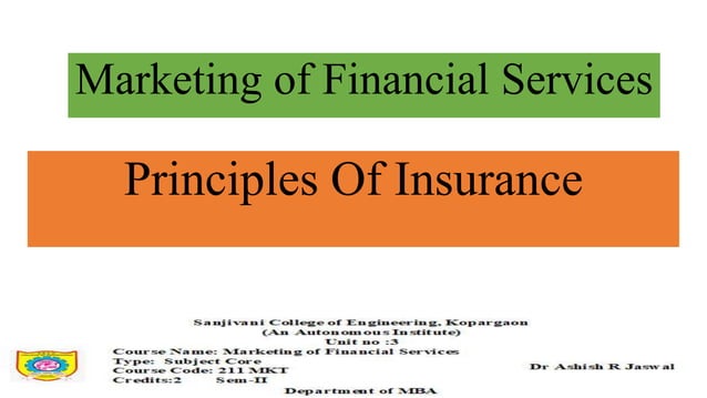 Principles of Insurance | PPT