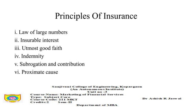 Principles of Insurance | PPT
