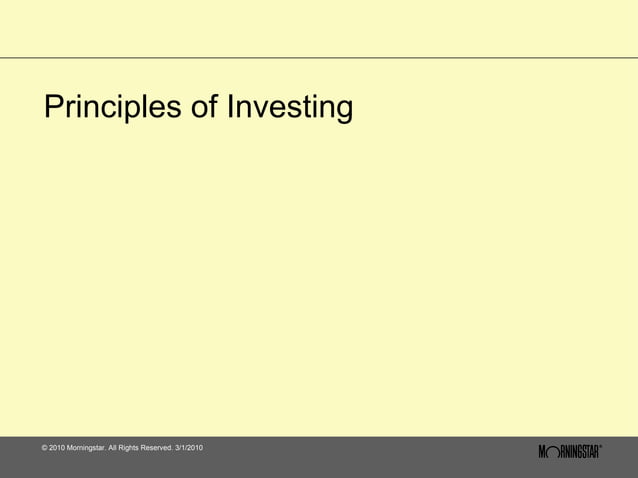 Principles Of Investing | PPT
