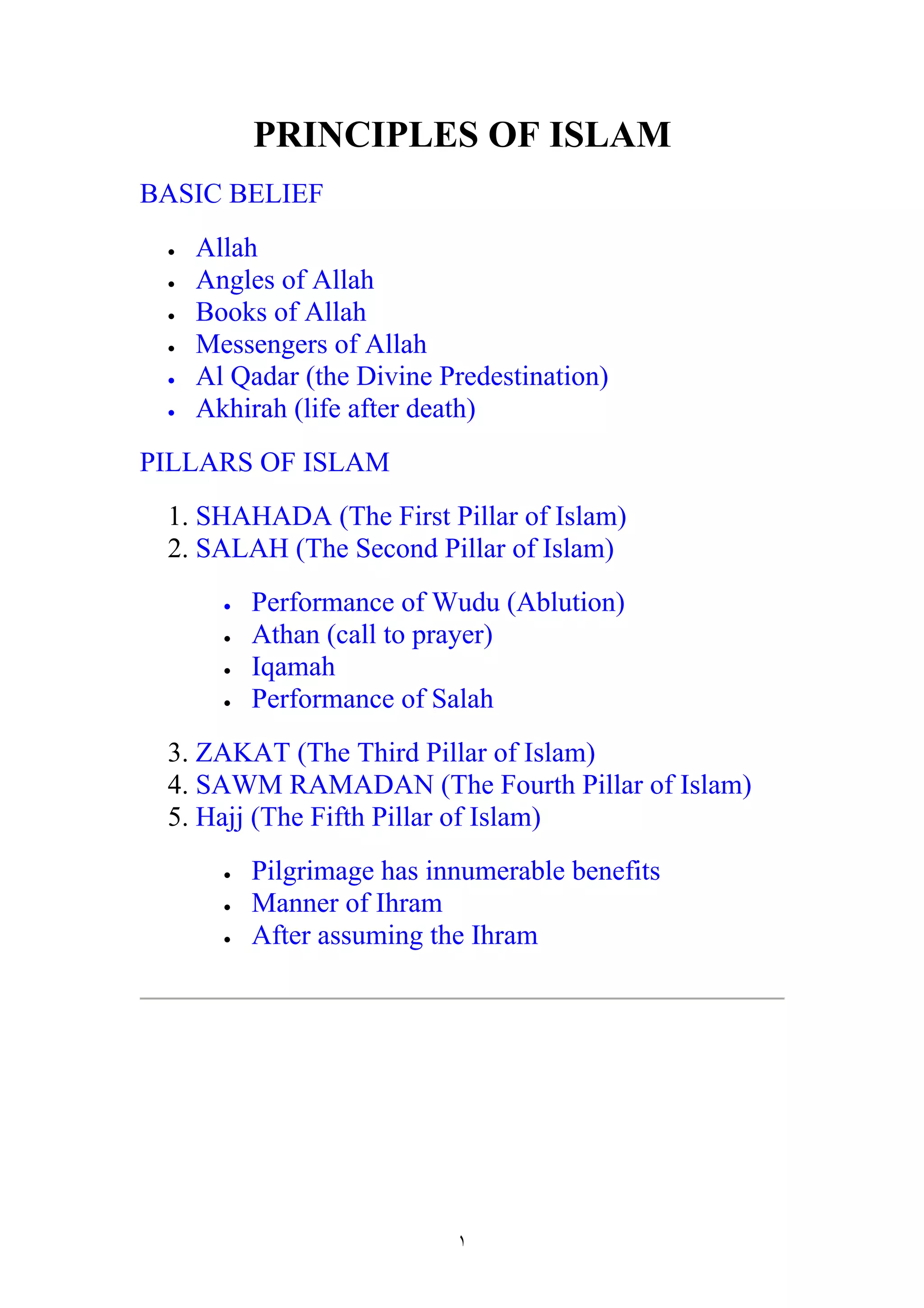 Principles Of Islam | PDF