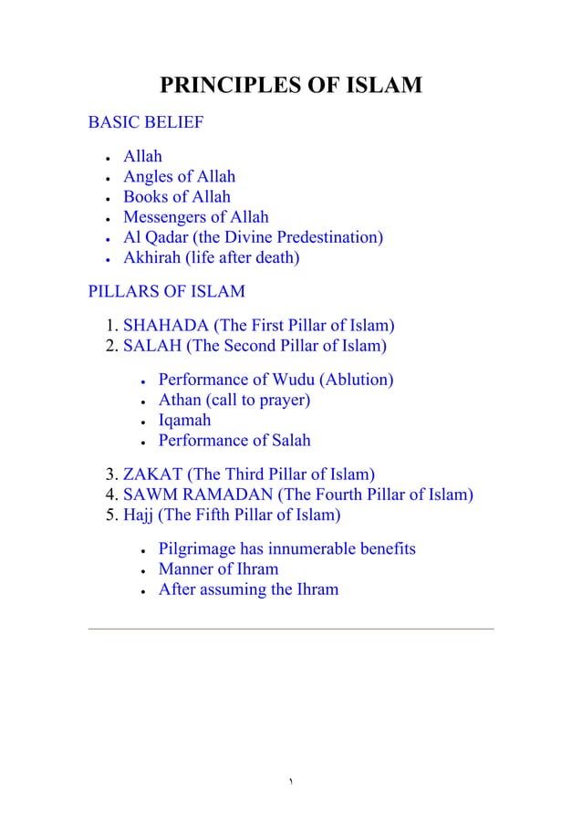 Principles Of Islam | PDF