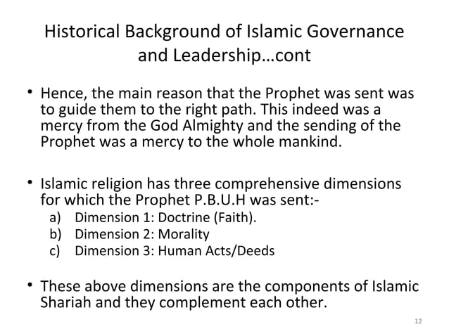 Principles of Islamic Governance and Leadership Week 1 Lecture | PPT ...