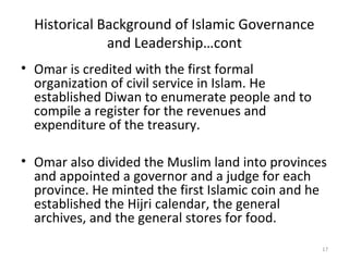 Principles of Islamic Governance and Leadership Week 1 Lecture | PPT
