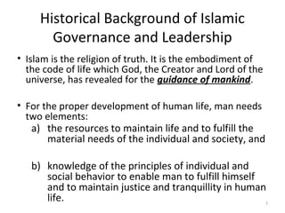 Principles of Islamic Governance and Leadership Week 1 Lecture | PPT