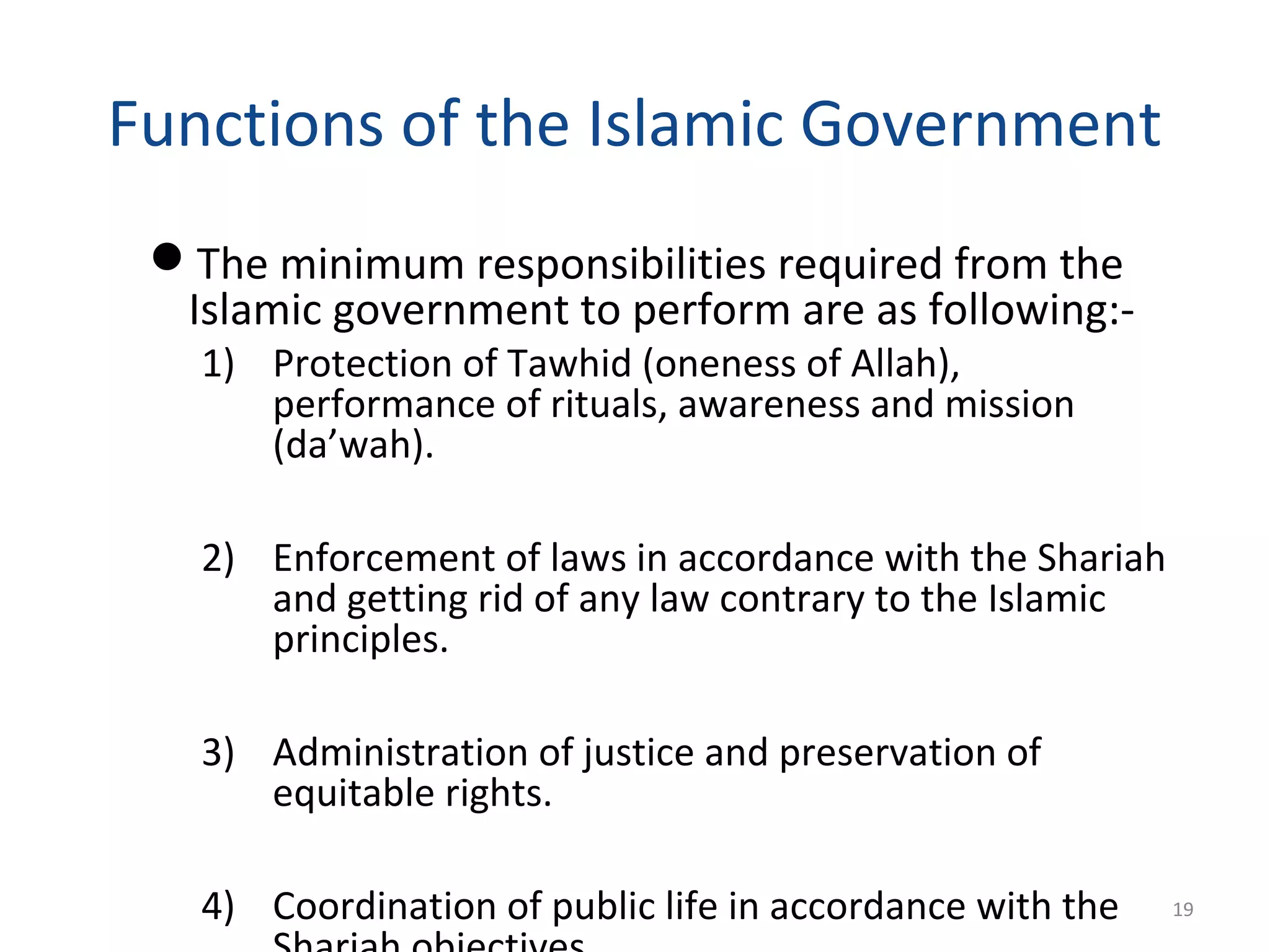 Principles of Islamic Governance and Leadership week 3 lecture | PPT