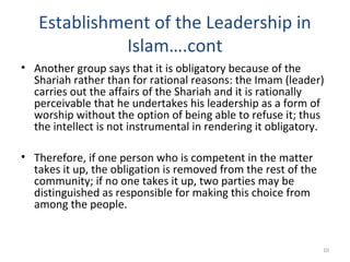 Principles of Islamic Governance and Leadership week 3 lecture | PPT