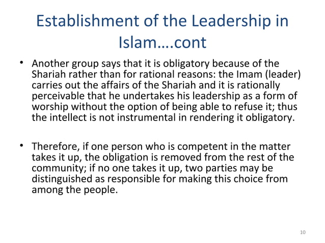 Principles of Islamic Governance and Leadership week 3 lecture | PPT