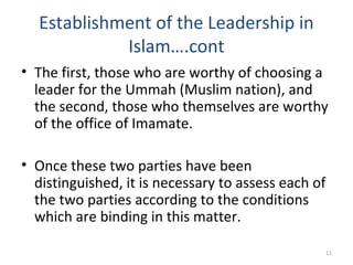 Principles of Islamic Governance and Leadership week 3 lecture | PPT