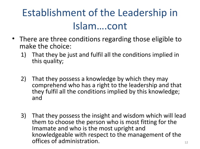 Principles of Islamic Governance and Leadership week 3 lecture | PPT