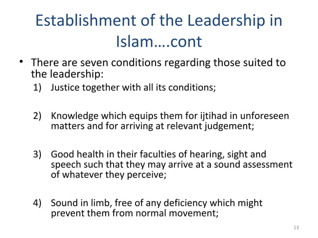 Principles of Islamic Governance and Leadership week 3 lecture | PPT