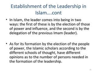 Principles of Islamic Governance and Leadership week 3 lecture | PPT