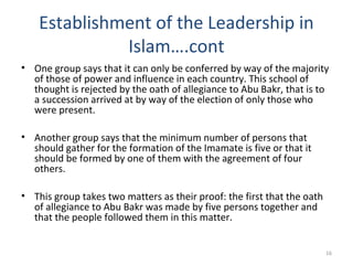 Principles of Islamic Governance and Leadership week 3 lecture | PPT