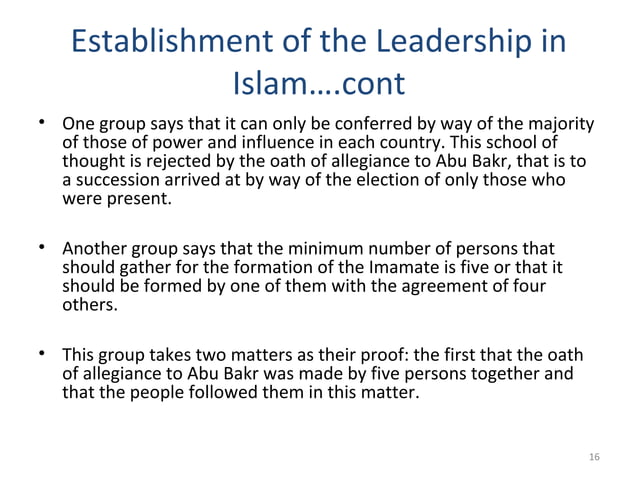 Principles of Islamic Governance and Leadership week 3 lecture | PPT