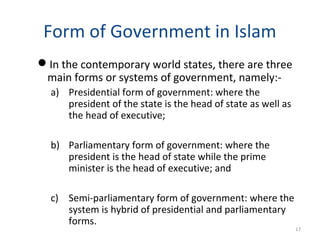 Principles of Islamic Governance and Leadership week 3 lecture | PPT