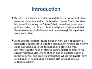 Principles of Islamic Governance and Leadership week 3 lecture | PPT