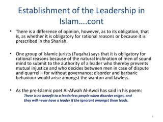 Principles of Islamic Governance and Leadership week 3 lecture | PPT