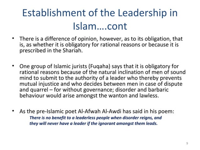 Principles of Islamic Governance and Leadership week 3 lecture | PPT