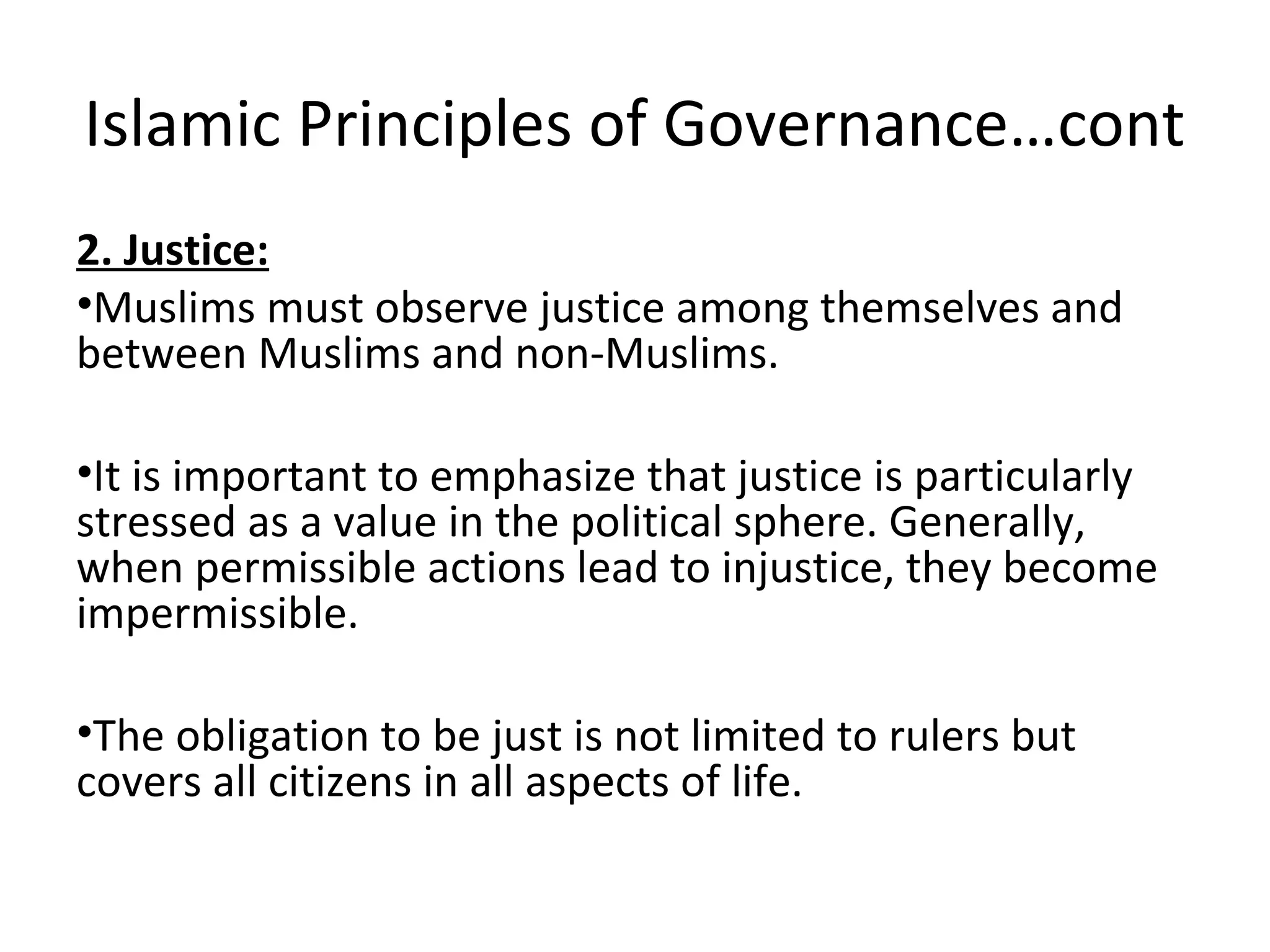 Principles of Islamic Governance and Leadership week 4 lecture | PPT