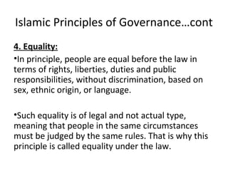 Principles of Islamic Governance and Leadership week 4 lecture | PPT