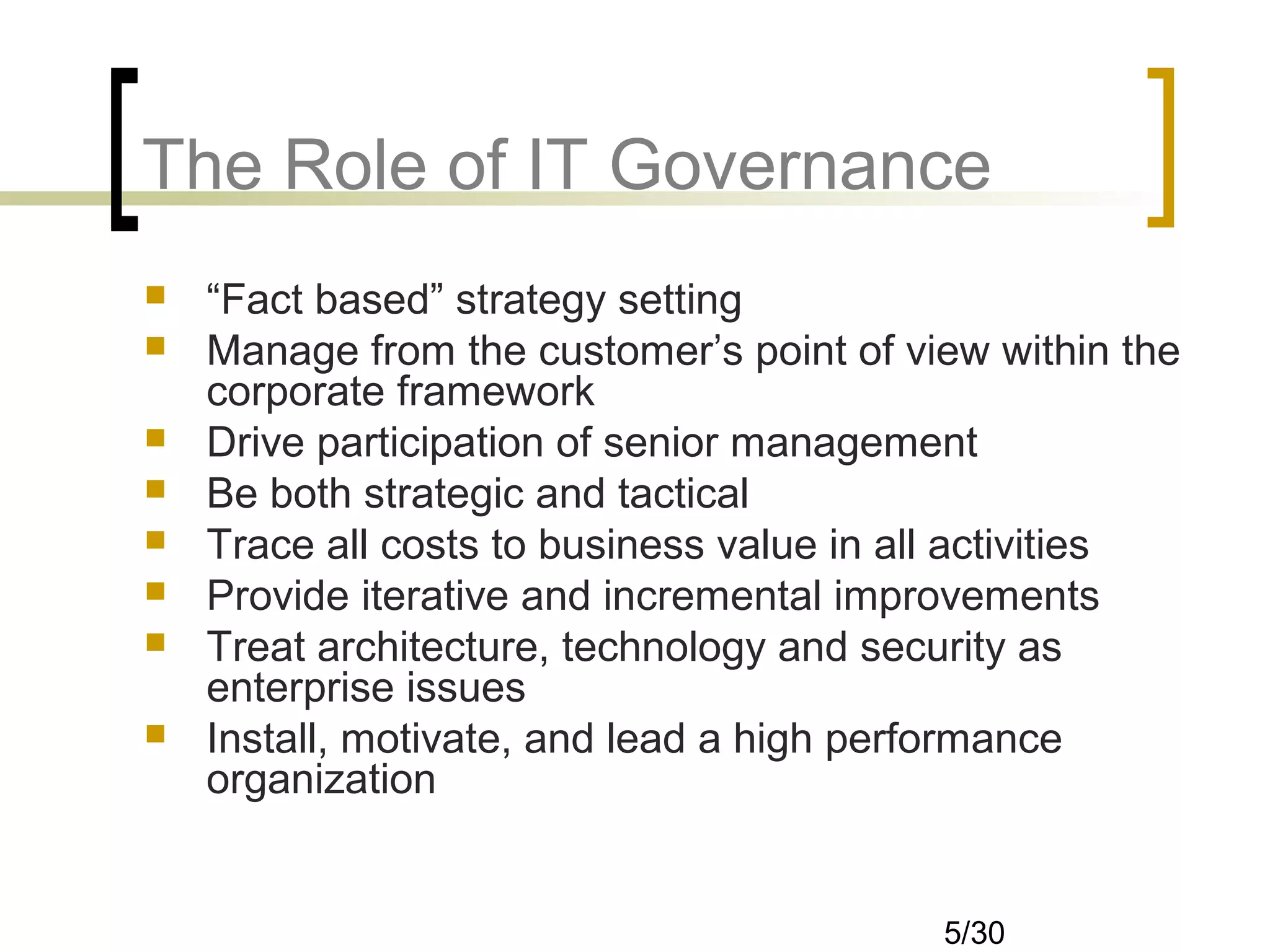 Principles of IT Governance | PPT