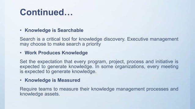 Principles of knowledge management | PPTX | Business | Business and Finance