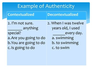 Language Testing : Principles of language assessment | PPTX