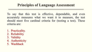 Principles of language assessment | PDF