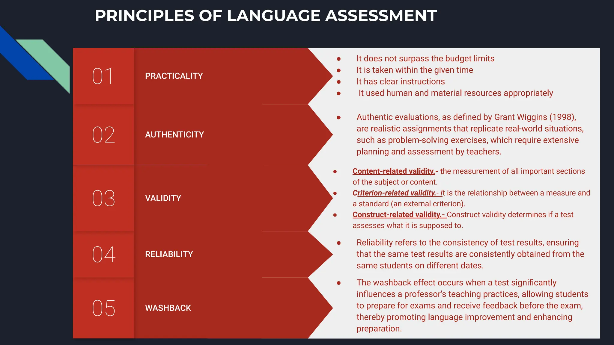 PRINCIPLES OF LANGUAGE ASSESSMENT (EVALUATION AND ASSESSMENT) | PPT