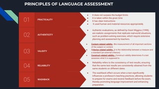PRINCIPLES OF LANGUAGE ASSESSMENT (EVALUATION AND ASSESSMENT) | PPT