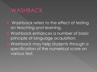 Principles of language assessment ( evaluation of language teaching) | PPTX