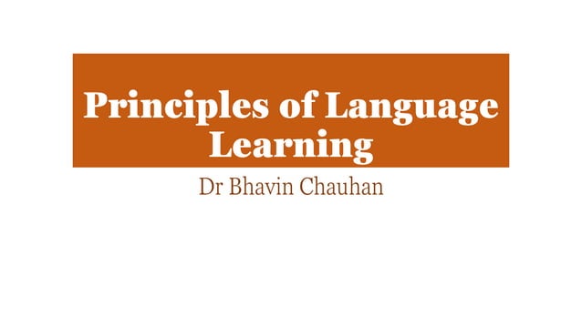 Principles of Language Learning | PPT