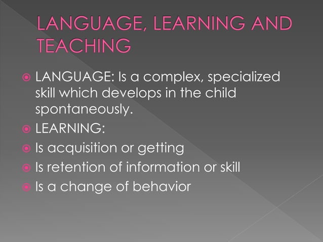 Principles of language learning and teaching