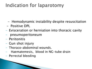 Principles of laparotomy for trauma | PPTX