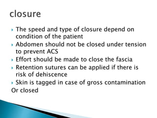 Principles of laparotomy for trauma | PPTX