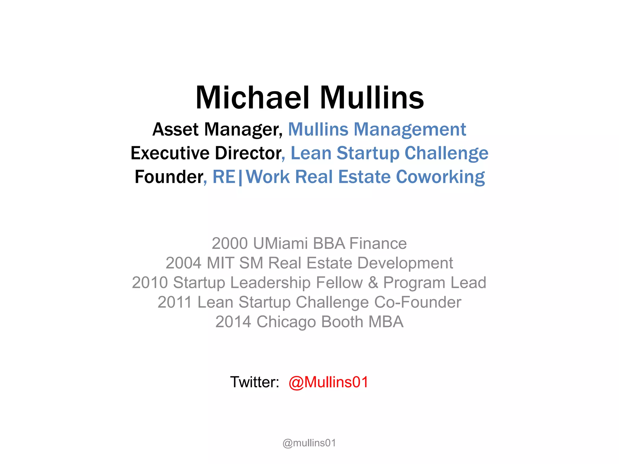 Principles of Lean and Real Estate -- Michael Mullins | PPTX