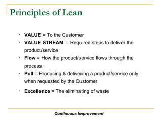 Principles Of Lean And Value Stream Mapping Overview | PPT
