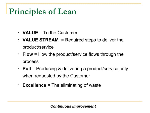 Principles Of Lean And Value Stream Mapping Overview | PPT