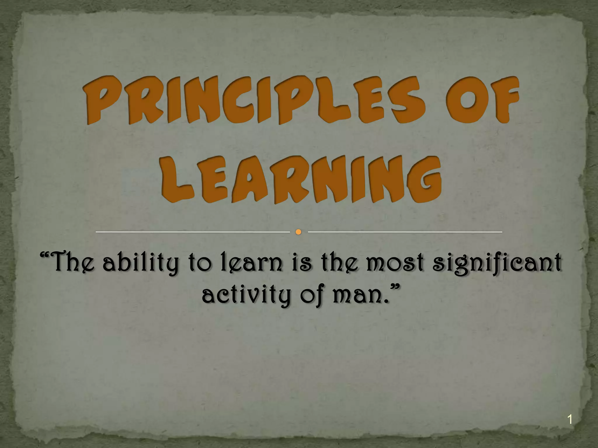 Principles of learning | PPT
