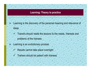 Principles of learning in training | PPT