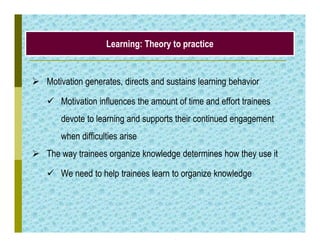 Principles of learning in training | PPT