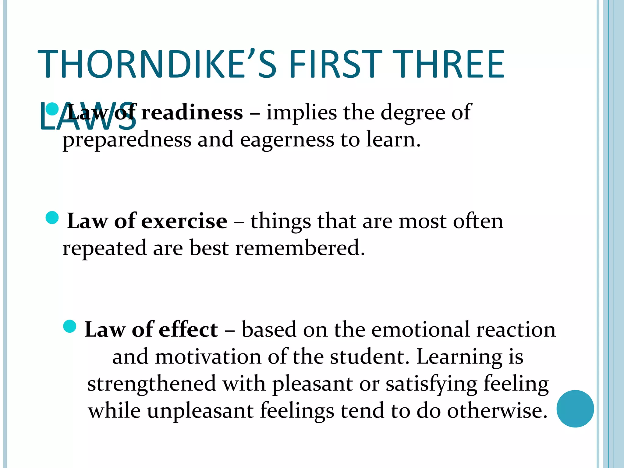 Principles of learning (6 laws of learning) | PPT