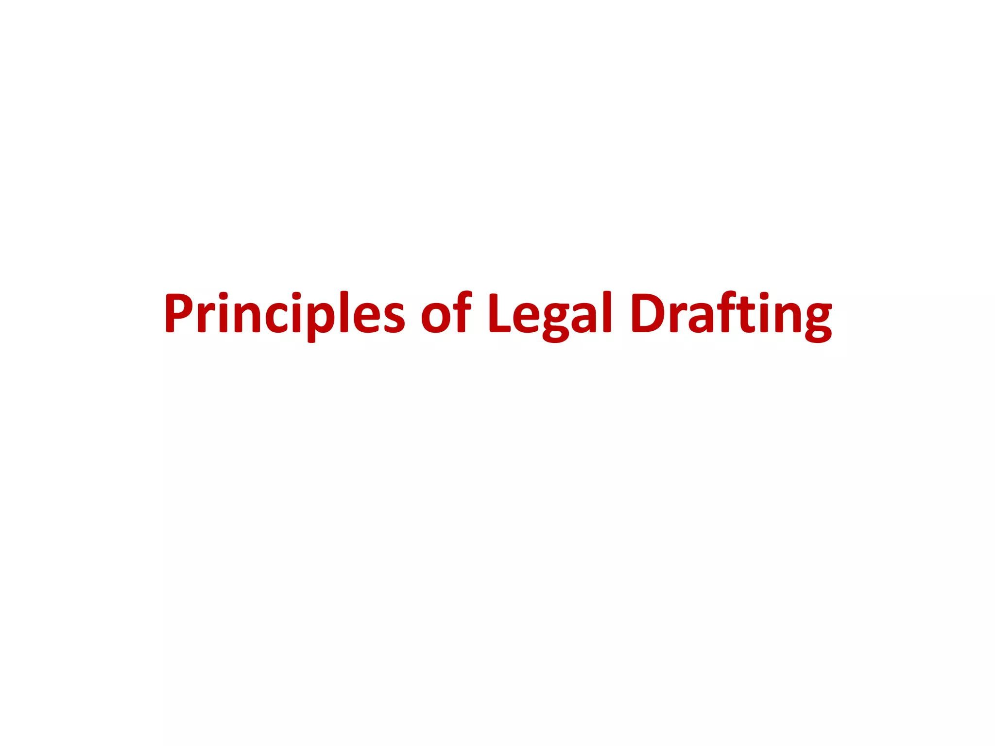 Principles of legal drafting | PDF