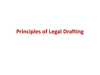 Principles of legal drafting | PDF