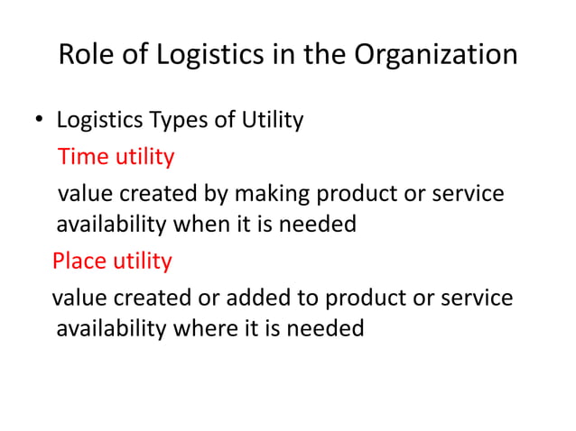Principles Of Logistics Management | PPTX