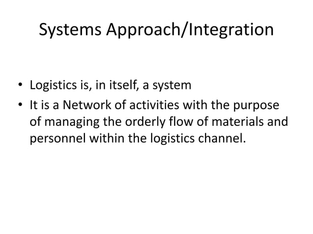 Principles Of Logistics Management | PPTX