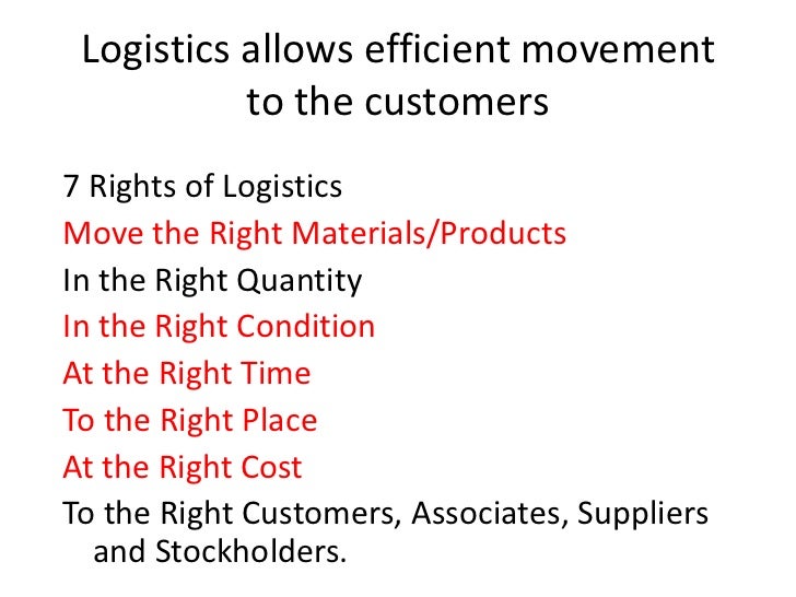 Principles Of Logistics Management