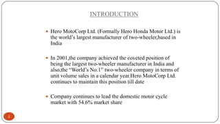 A presentation on Hero MotoCorp | PPTX
