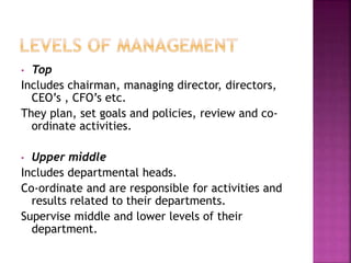 Principles of management Unit-1 BBA | PPTX
