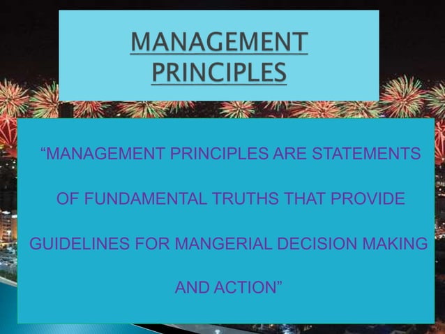 Principles of management | PPT