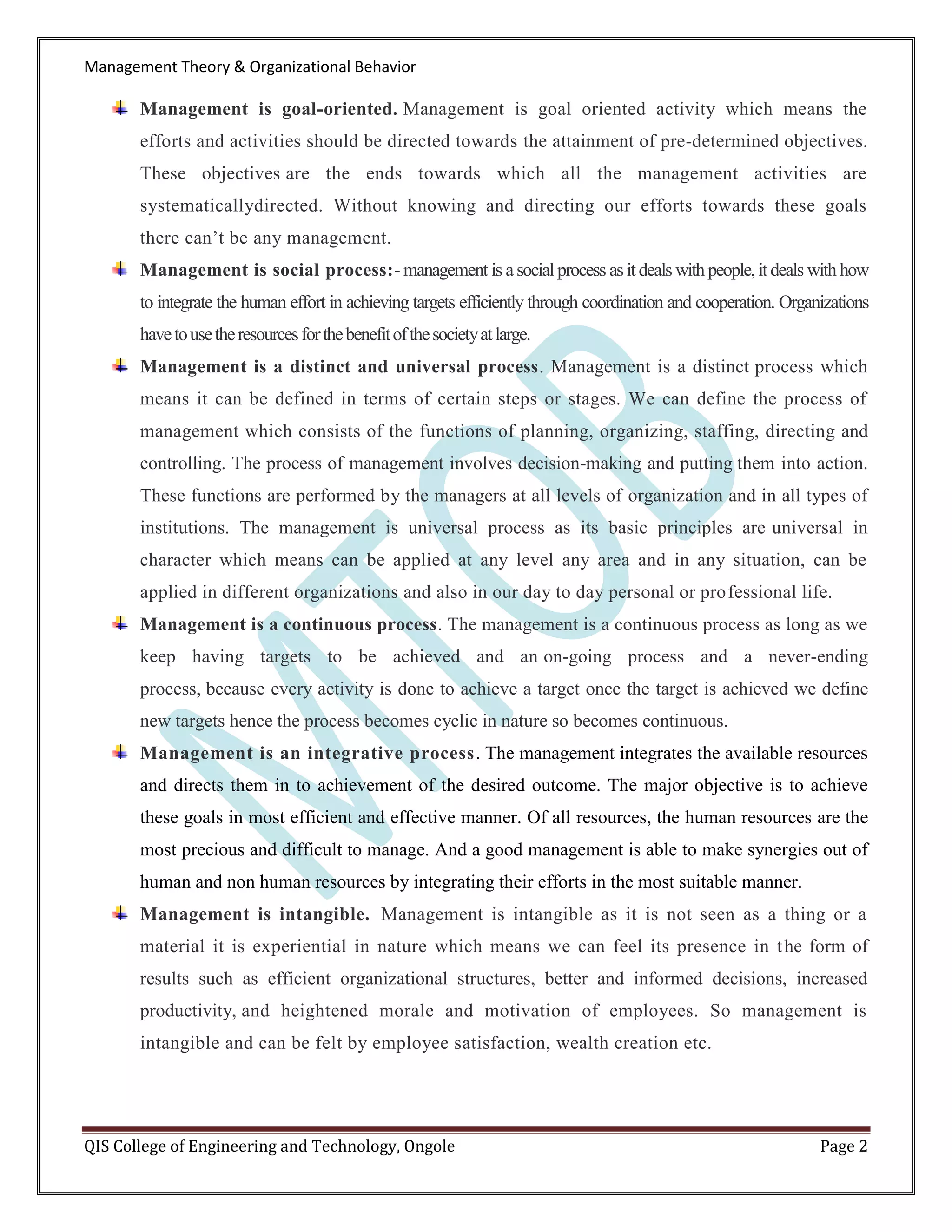 Principles of management | PDF